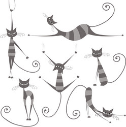 Striped cats Royalty Free Vector Image - VectorStock