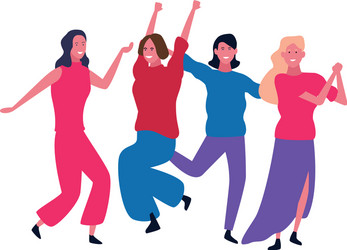 Group young friends having fun together Royalty Free Vector