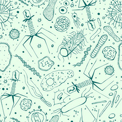 Microbiology seamless pattern Royalty Free Vector Image