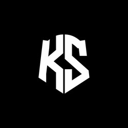 Ks logo monogram with sword element ribbon design Vector Image