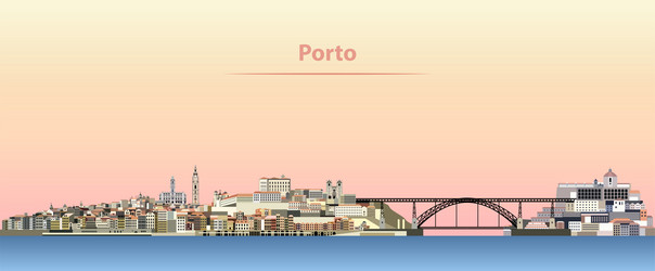 Porto city skyline Royalty Free Vector Image - VectorStock