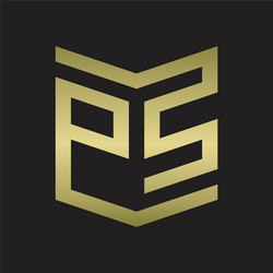 Ps logo monogram isolated with shield and crown Vector Image