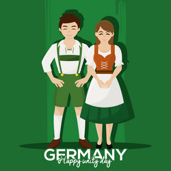 Cute couple with traditional german clothes Vector Image