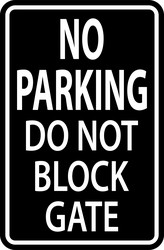 Do not block gate sign no parking sign Royalty Free Vector