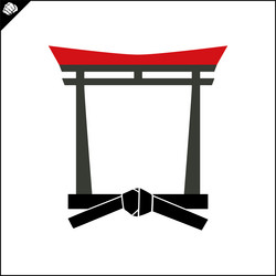 Karate high kick emblem martial art symbol design Vector Image