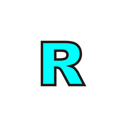 Letter r plus geometric symbol simple logo Vector Image