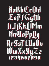 Gothic font 001 Royalty Free Vector Image - VectorStock