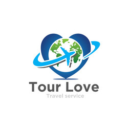 Pin map world tour logo designs simple modern Vector Image