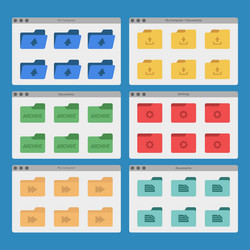 Desktop interface window with folders isolated Vector Image