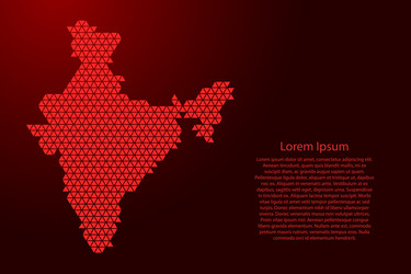 India map from red pattern a grid squares Vector Image