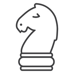 Simple knight chess piece stroke Royalty Free Vector Image