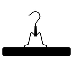 Metal coat hanger outline icon silhouette coat Vector Image