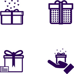Set gift logo symbol template design emblem Vector Image