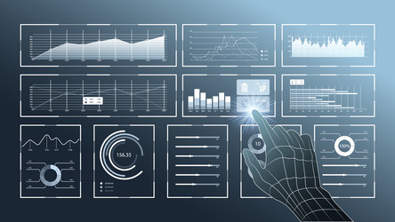 Hud city map navigation interface screen route Vector Image