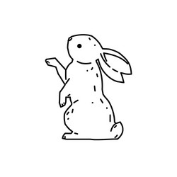 Cute and funny rabbit hare line art bunny Vector Image