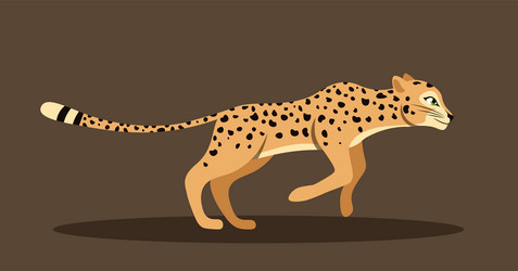 Cute running leopard Royalty Free Vector Image