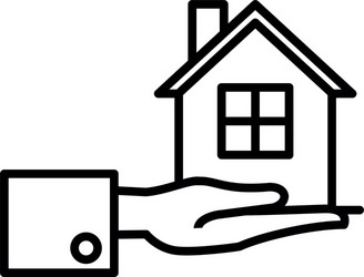 Hand lifting house Royalty Free Vector Image - VectorStock