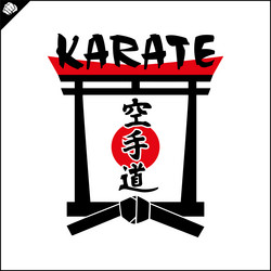 Karate high kick emblem martial art symbol design Vector Image