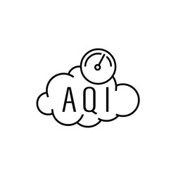 Air quality index pictogram outline icon blue Vector Image