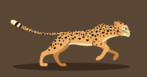 Cute running leopard Royalty Free Vector Image