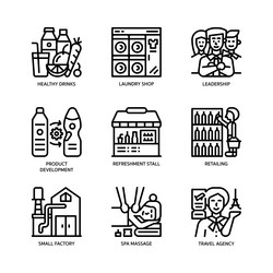 Small business icons set Royalty Free Vector Image