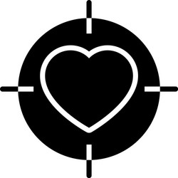 Target with heart icon line style Royalty Free Vector Image