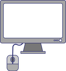 Computer screen amd mouse symbol in black Vector Image