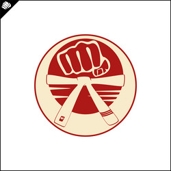 Karate high kick emblem martial art symbol design Vector Image