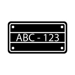 License plate icon Royalty Free Vector Image - VectorStock