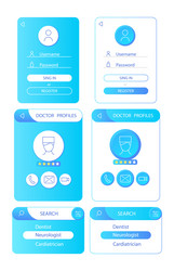 Login procedure ui elements kit Royalty Free Vector Image