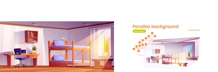Parallax background home office interior room Vector Image Parallax background home office interior room Vector Image
