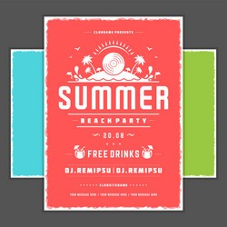 Retro summer design elements Royalty Free Vector Image
