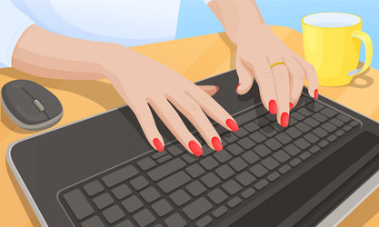 Cartoon Girl Typing on Computer Vector Images (over 630)