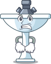 Crying on bath room cartoon sink shape Royalty Free Vector
