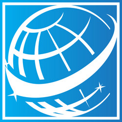 Brush script earth world planet globe logo design Vector Image