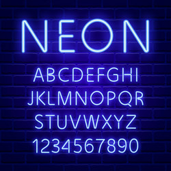 Neon font Royalty Free Vector Image - VectorStock