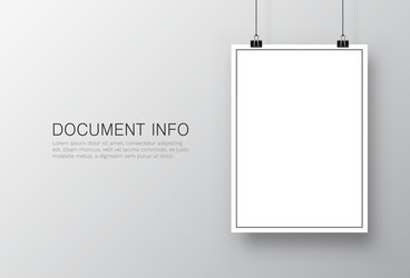 Paper poster a4 on white background Royalty Free Vector