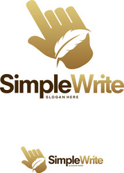 Digital write logo designs template feather Vector Image