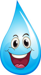 Kawaii cute happy water drop Royalty Free Vector Image