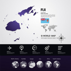 Fiji editable outline map Royalty Free Vector Image