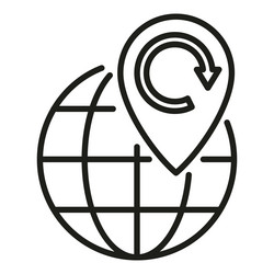 Global return box icon simple product Royalty Free Vector