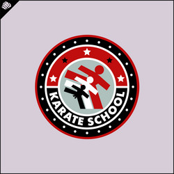 Karate high kick emblem martial art symbol design Vector Image