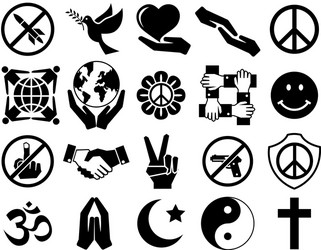 World religion symbol icon set Royalty Free Vector Image
