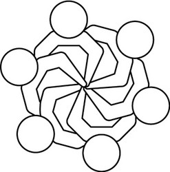 Teamwork icon abstract people and support design Vector Image