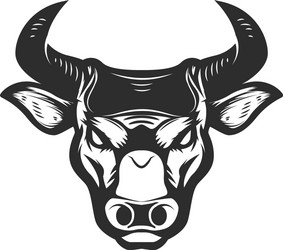 Bull head emblem isolated on white background Vector Image