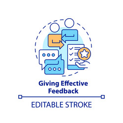 Giving effective feedback turquoise concept icon Vector Image