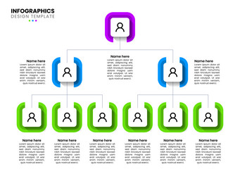 Infographic template hierarchy with 3 levels Vector Image