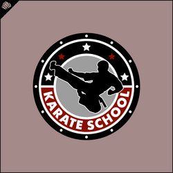 Karate high kick emblem martial art symbol design Vector Image
