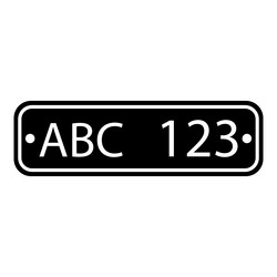 License plate icon Royalty Free Vector Image - VectorStock