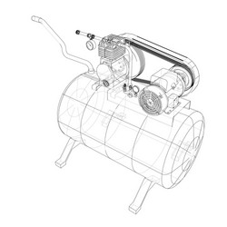 Outline air compressor Royalty Free Vector Image